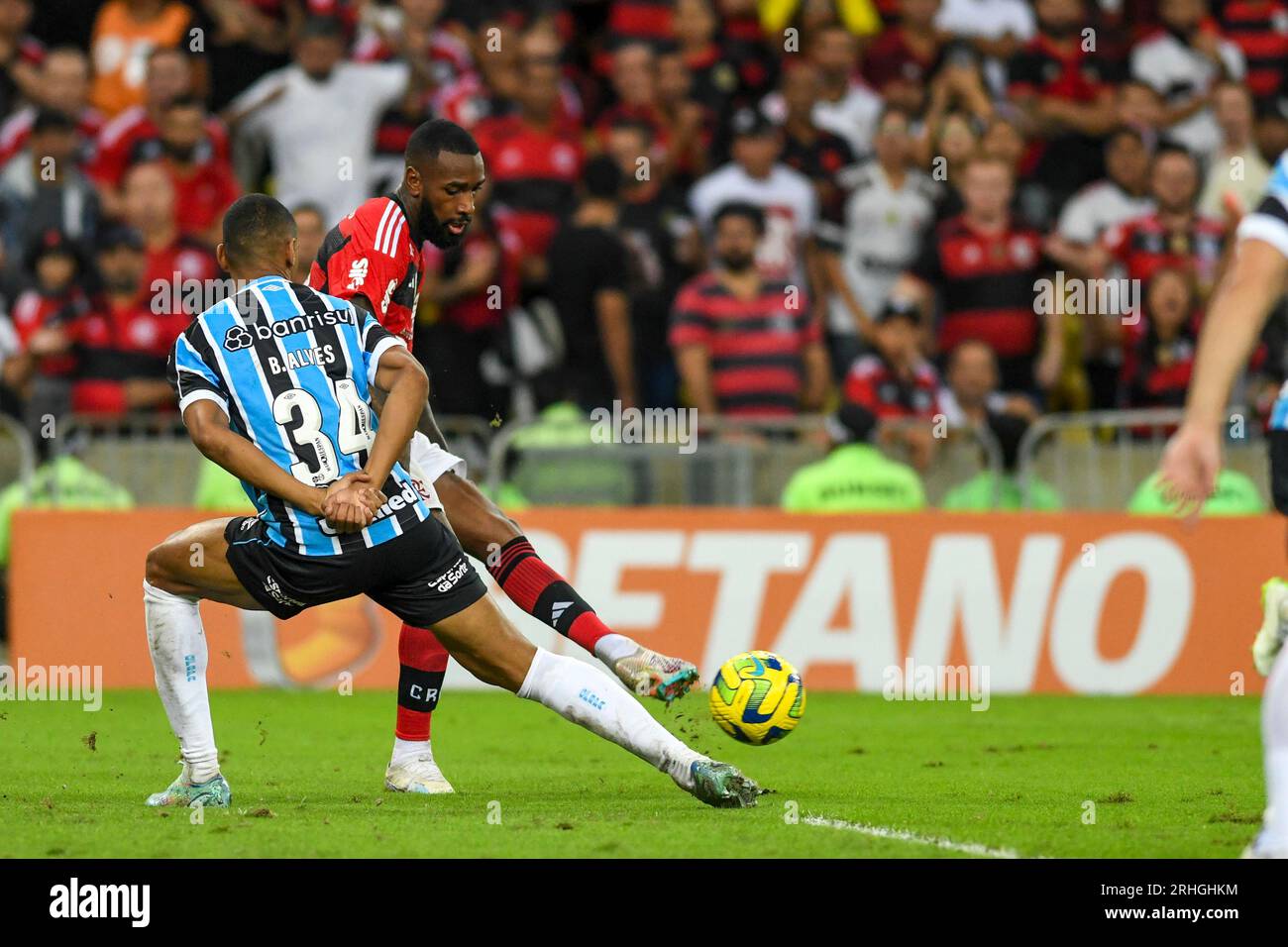 Rio, Brazil - august 16, 2023, Gerson player in match between Flamengo ...