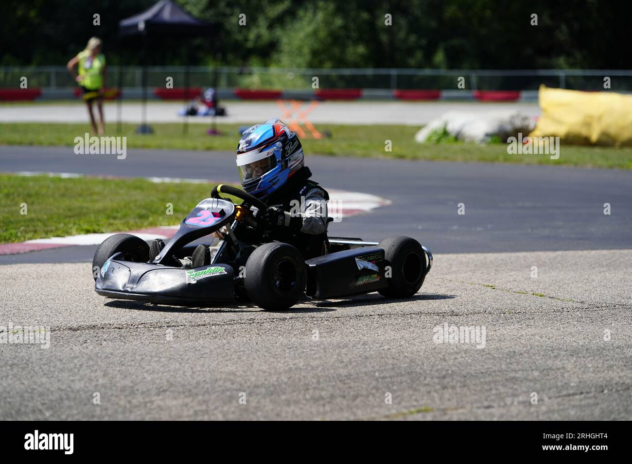 Adult go-kart drivers raced in national races at Badger Kart club Wolf ...