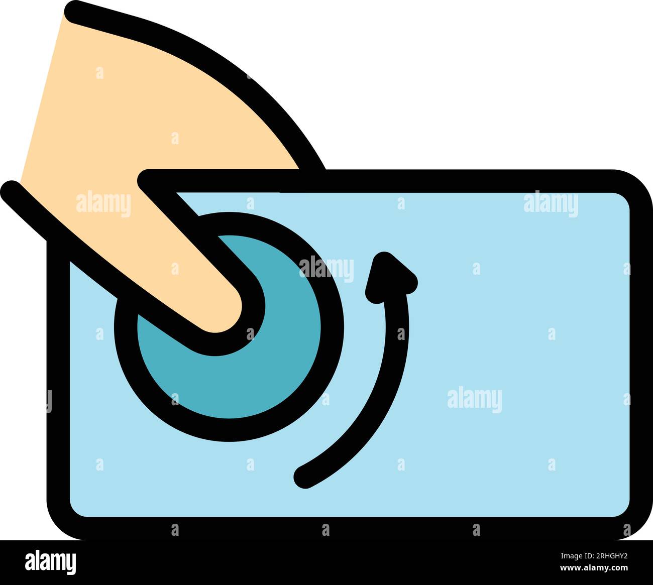 Digital touchscreen icon outline vector. Screen phone. App hand color ...