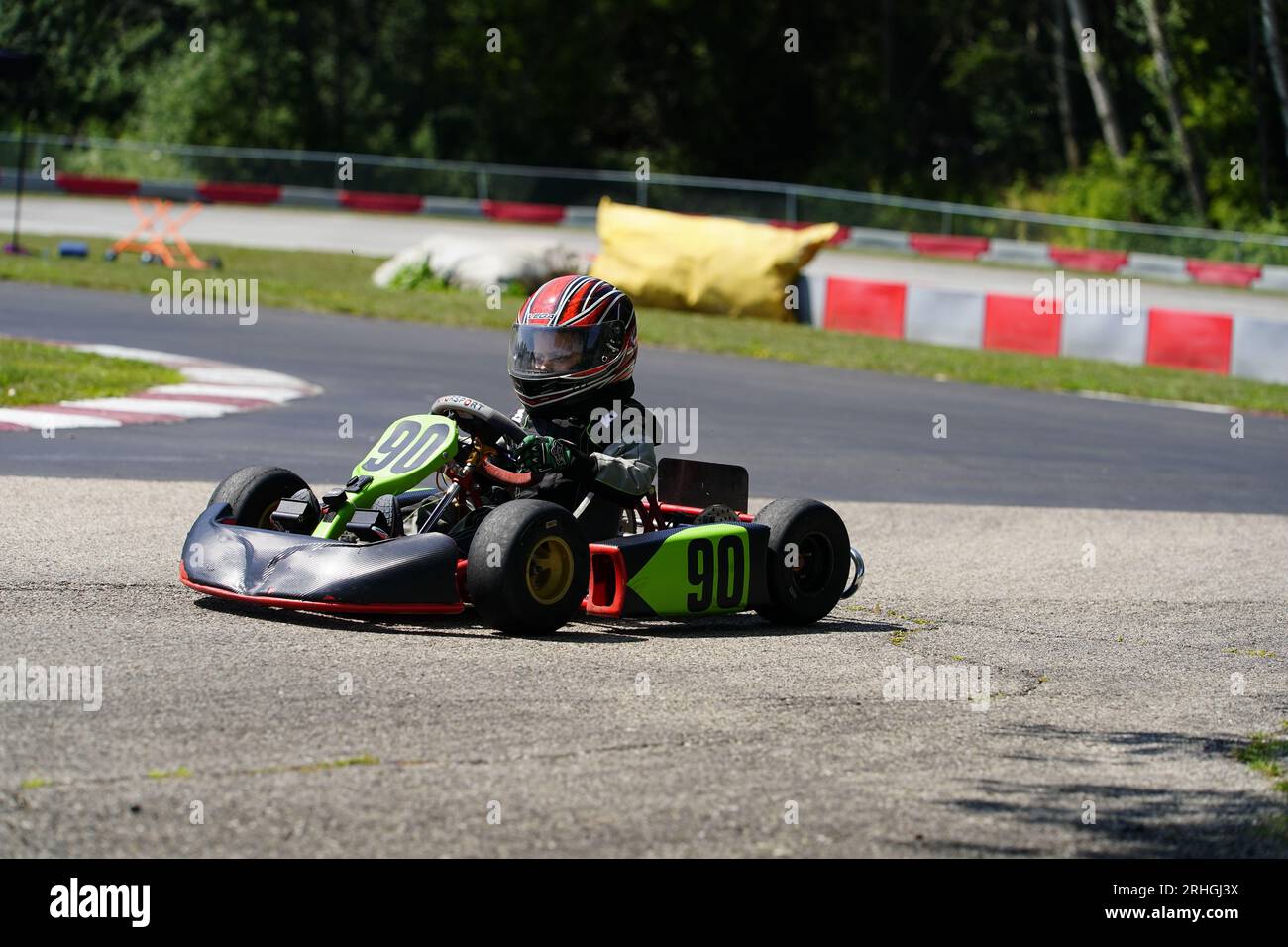 Adult go-kart drivers raced in national races at Badger Kart club Wolf ...