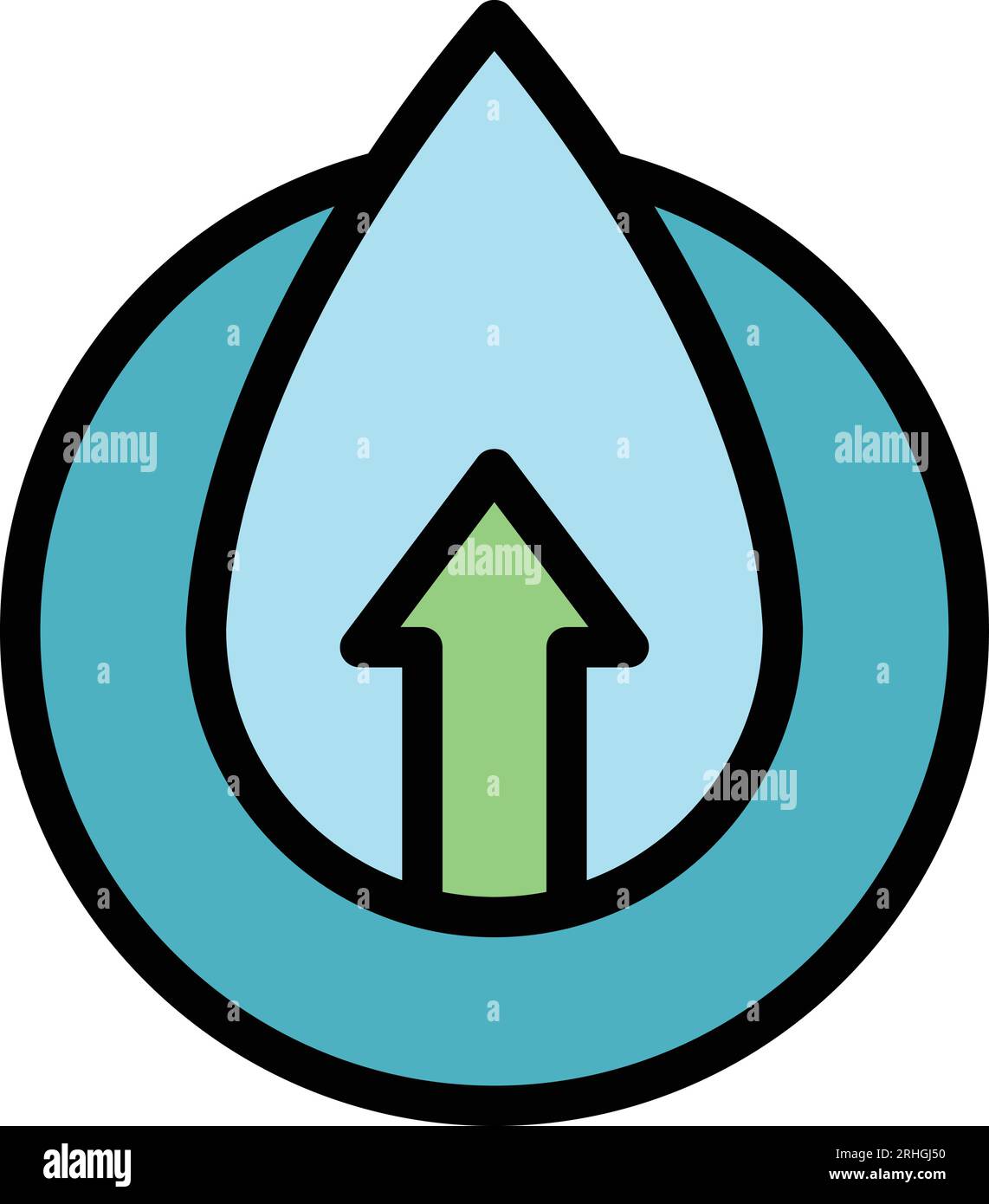 Water energy icon outline vector. Body diet. Anatomy biology color flat ...