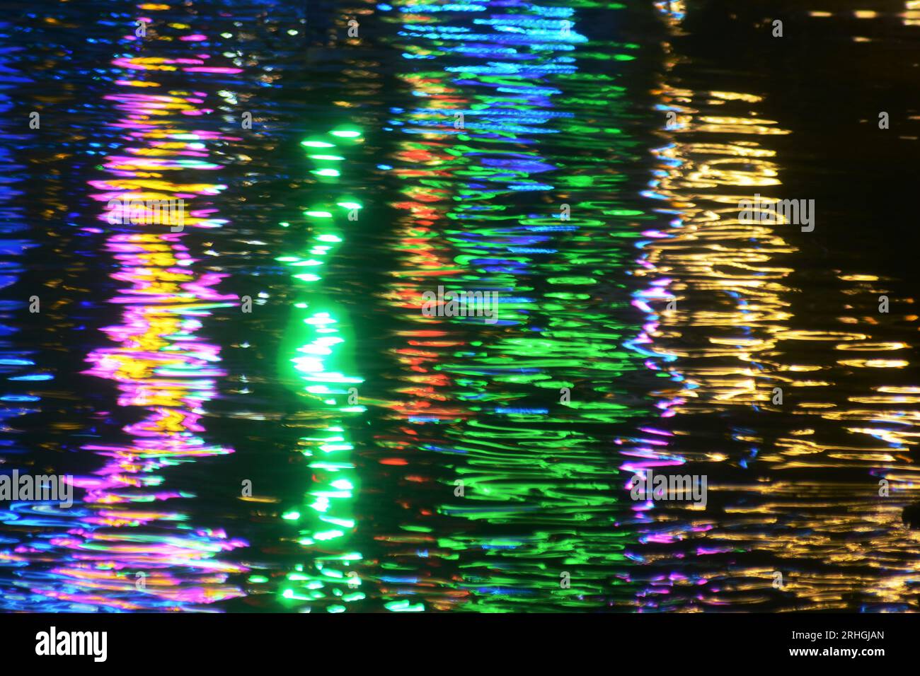 Texture and background image of the colour lights reflection on the ...