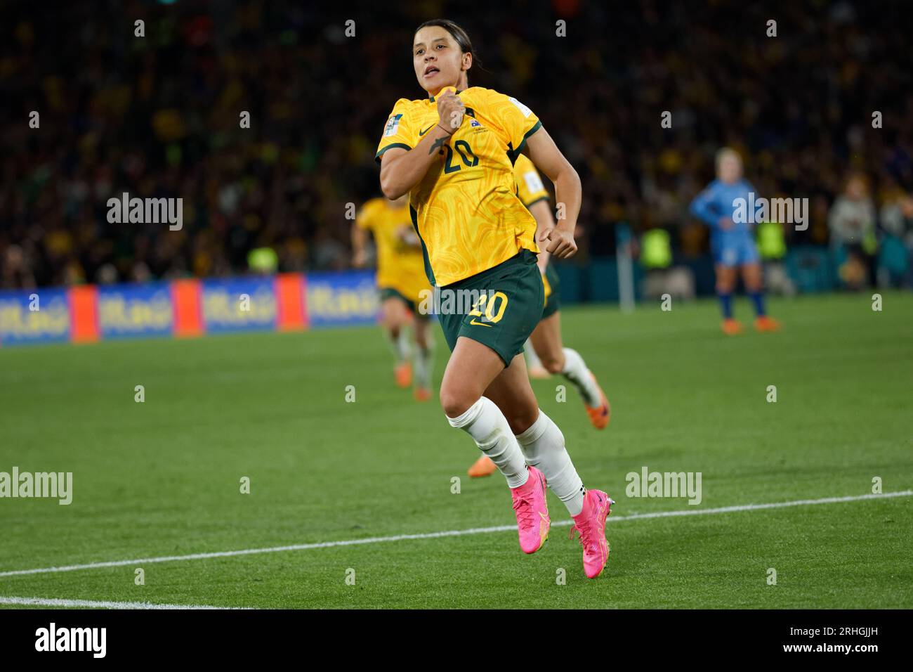 Sydney, Australia. 16th Aug, 2023. Sam Kerr of Australia celebrates ...