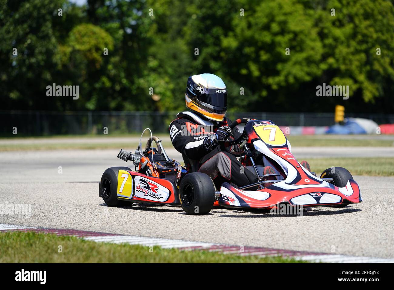 Adult go-kart drivers raced in national races at Badger Kart club Wolf ...