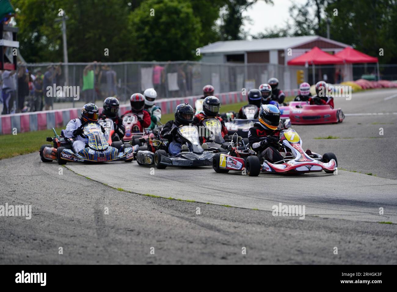 Adult go-kart drivers raced in national races at Badger Kart club Wolf ...