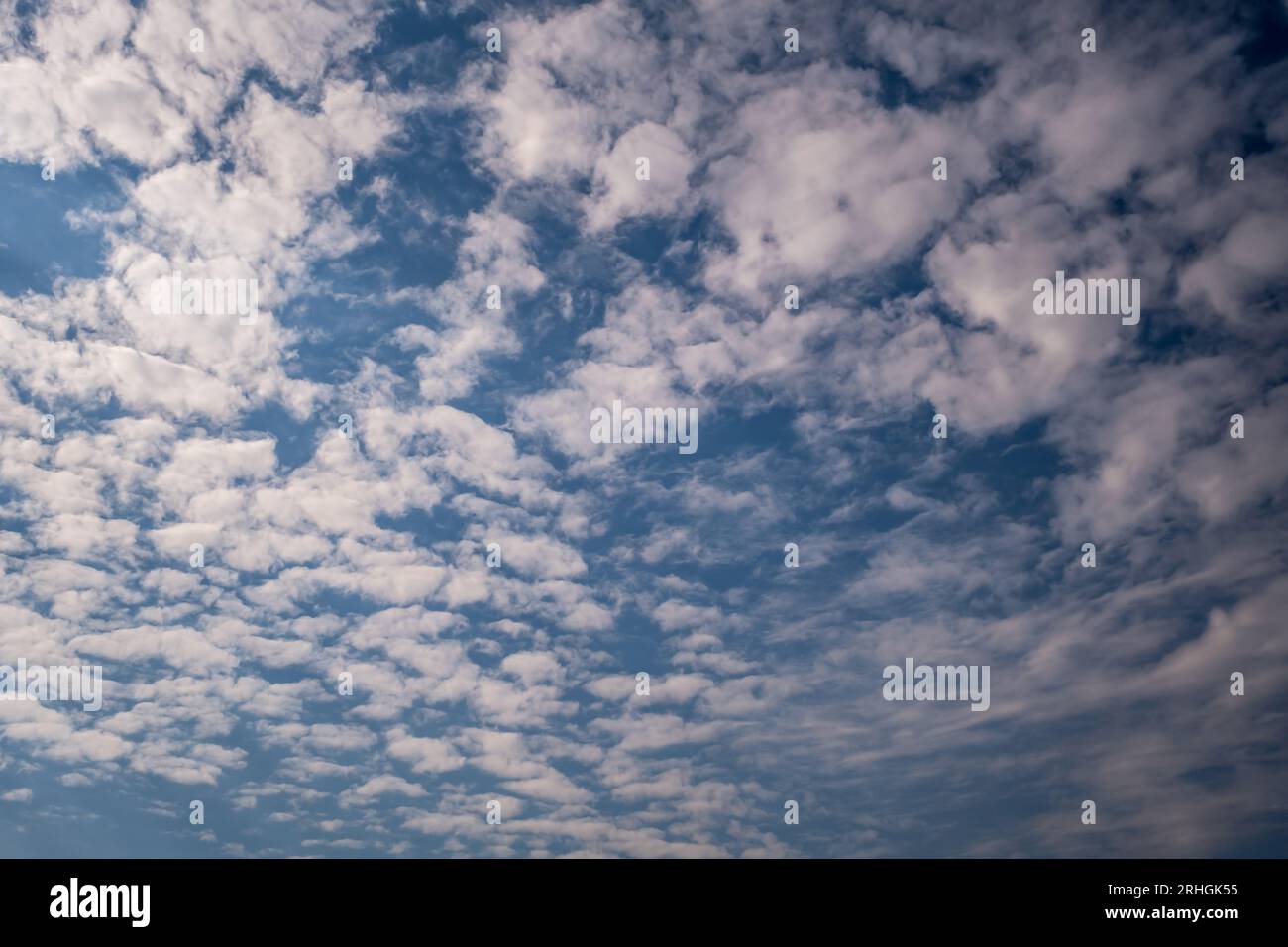 blue sky background with white striped clouds in heaven and infinity ...