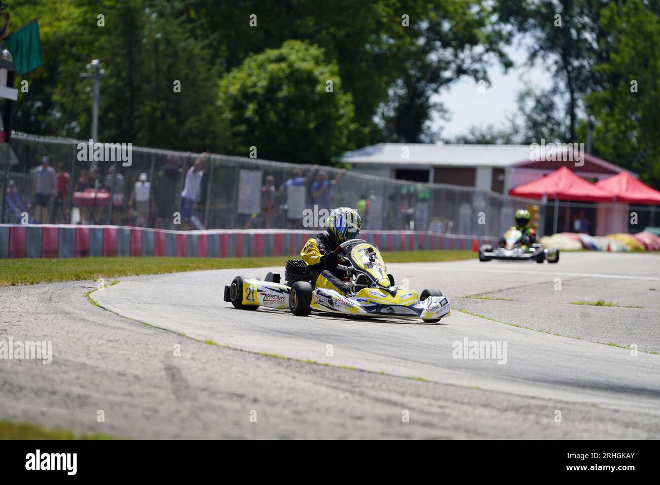 Adult go-kart drivers raced in national races at Badger Kart club Wolf ...