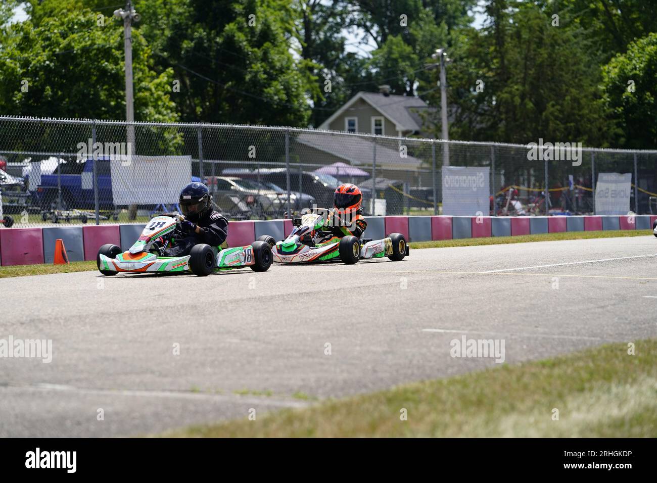 Adult go-kart drivers raced in national races at Badger Kart club Wolf ...