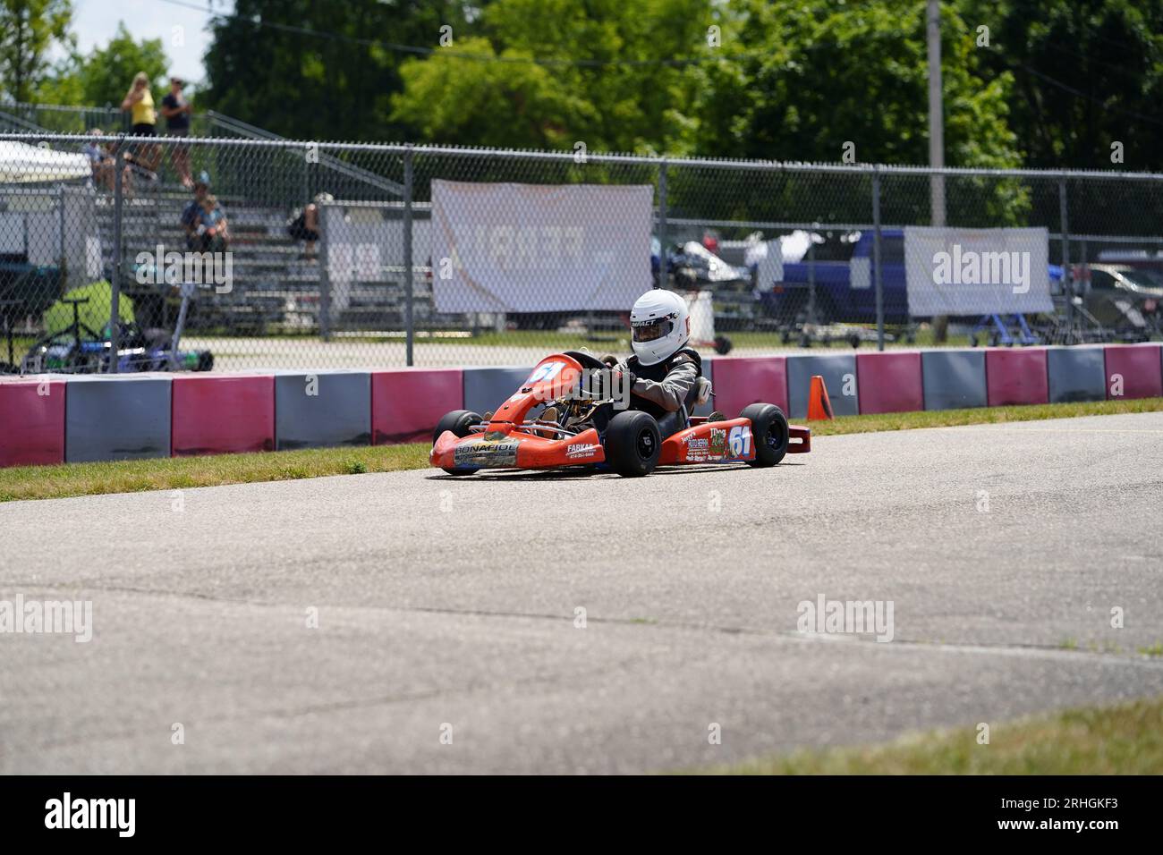 Adult go-kart drivers raced in national races at Badger Kart club Wolf ...
