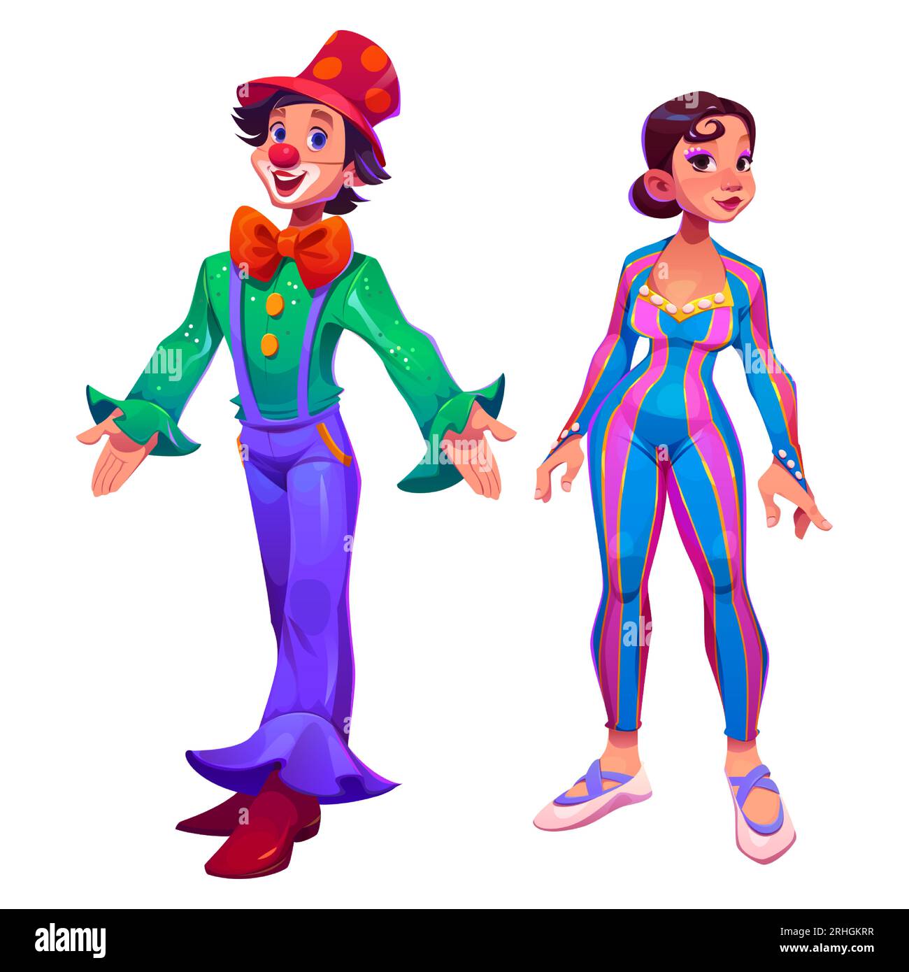 Clown and performer circus carnival character vector set. Acrobat ... Clown and performer circus carnival character vector set. Acrobat ...