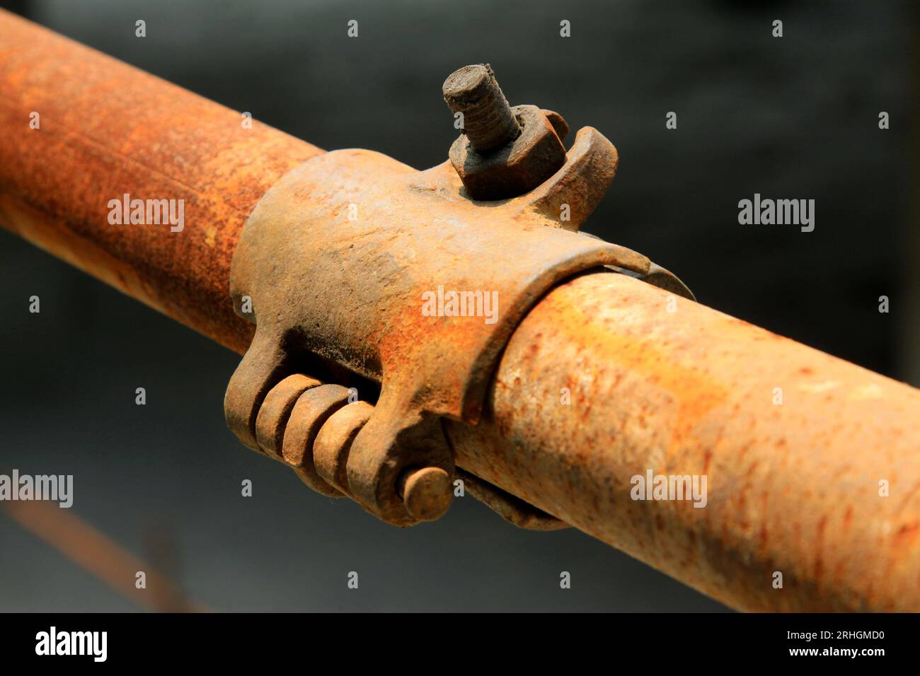 rusty metal scaffolding elements, closeup of photo Stock Photo - Alamy