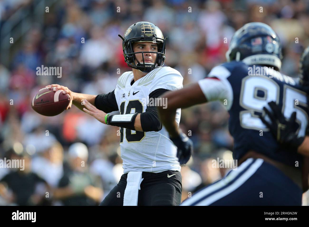 FILE - Purdue quarterback Jack Plummer (13) looks for a receiver during ...