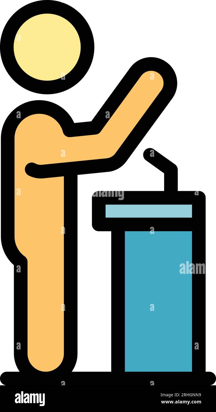 Speaker class icon outline vector. Election student. Debate speech ...