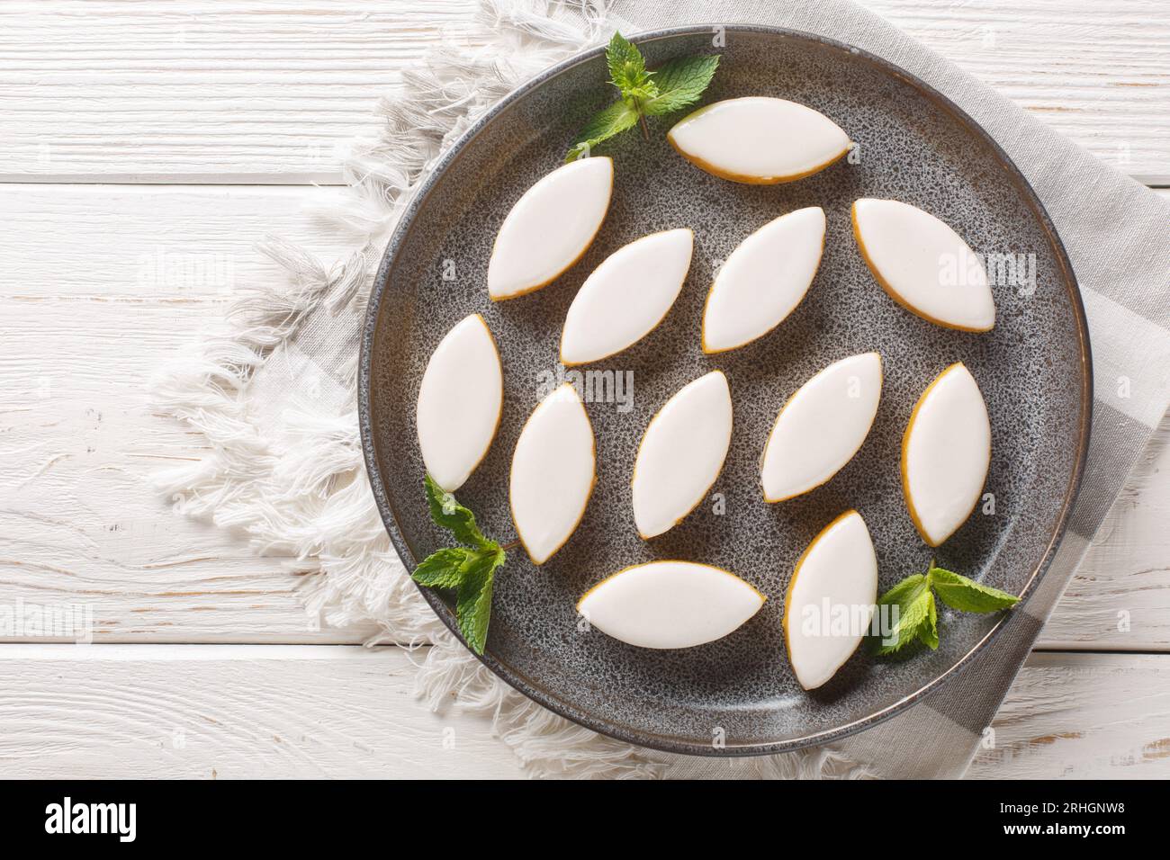 Provencal french Calisson sweets from melon, almond and orange covered ...