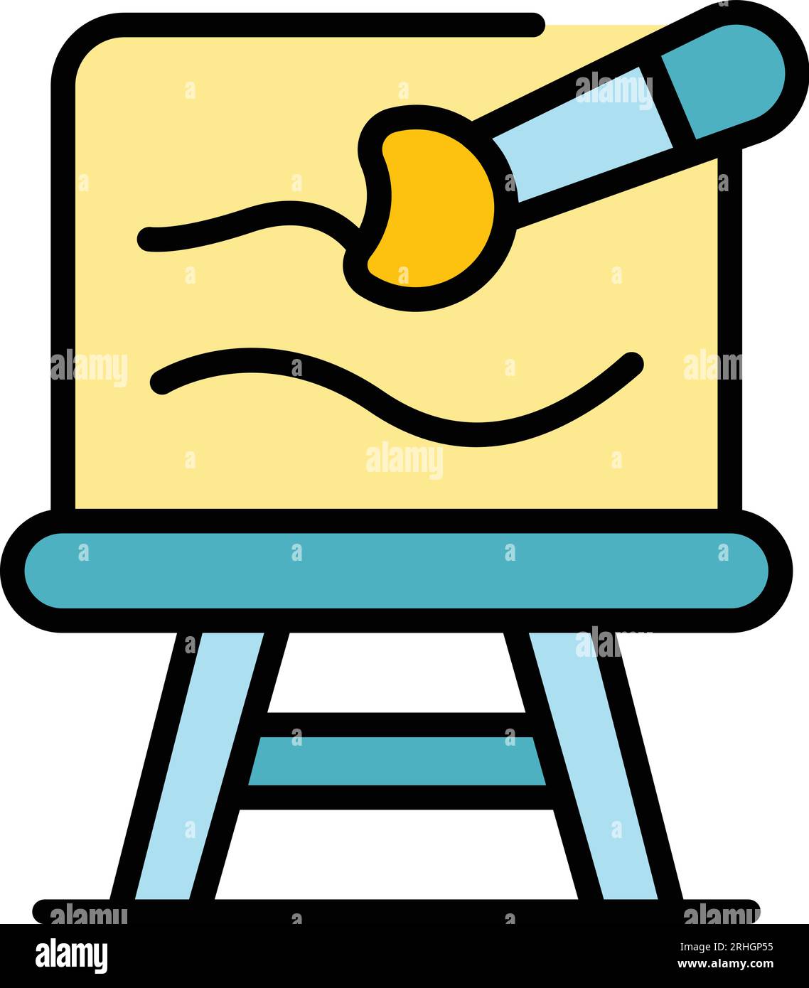 Brush painter icon outline vector. Artist class. Paint creative color ...