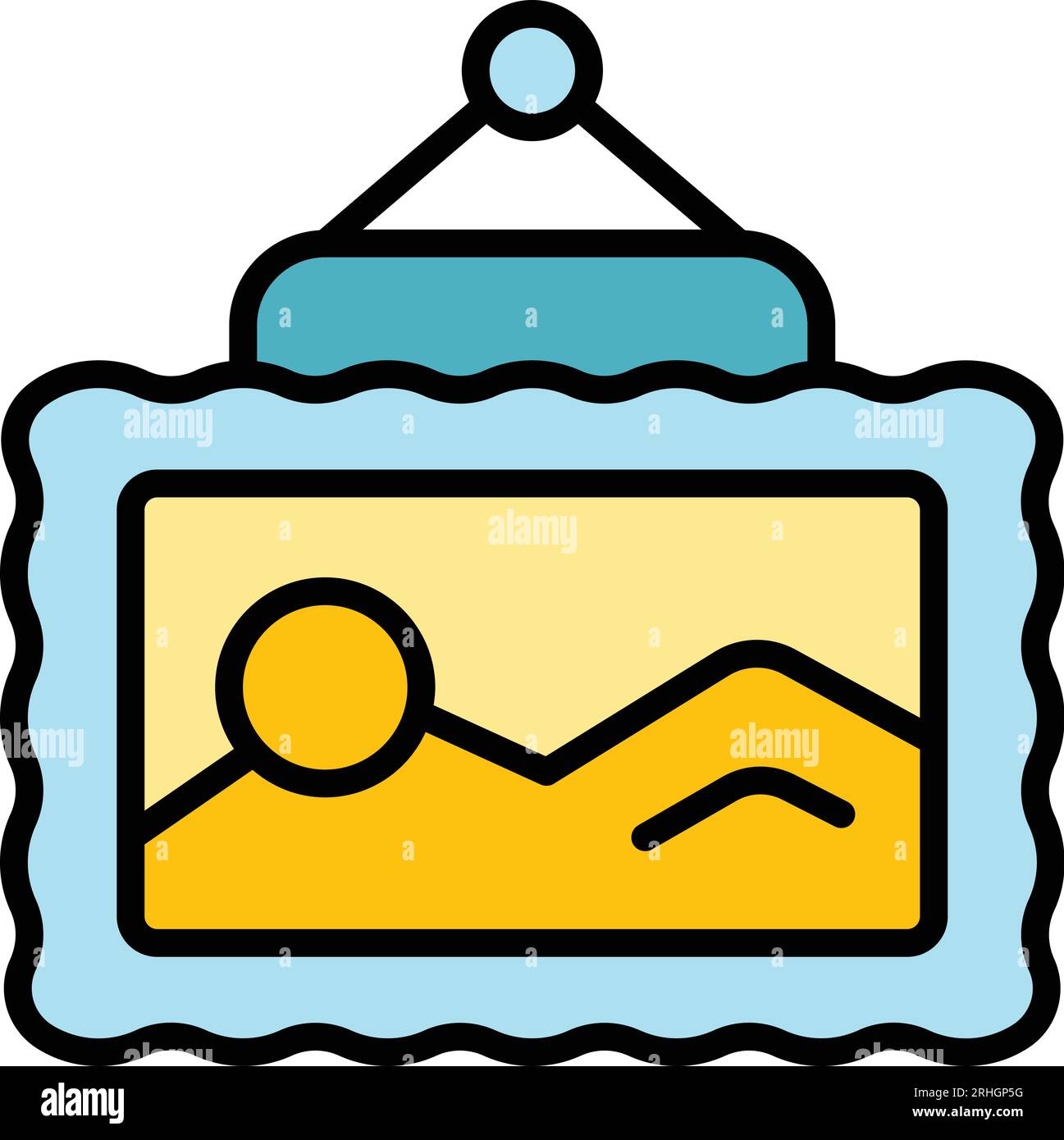 Image wall art icon outline vector. Artist class. Painter children ...