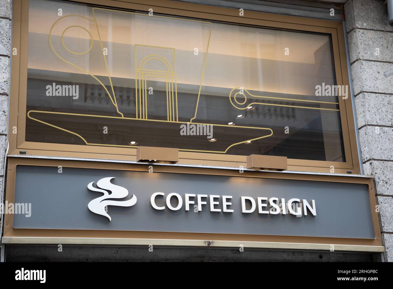 Milan , Italy - 08 07 2023 : Lavazza coffee design boutique logo brand ...