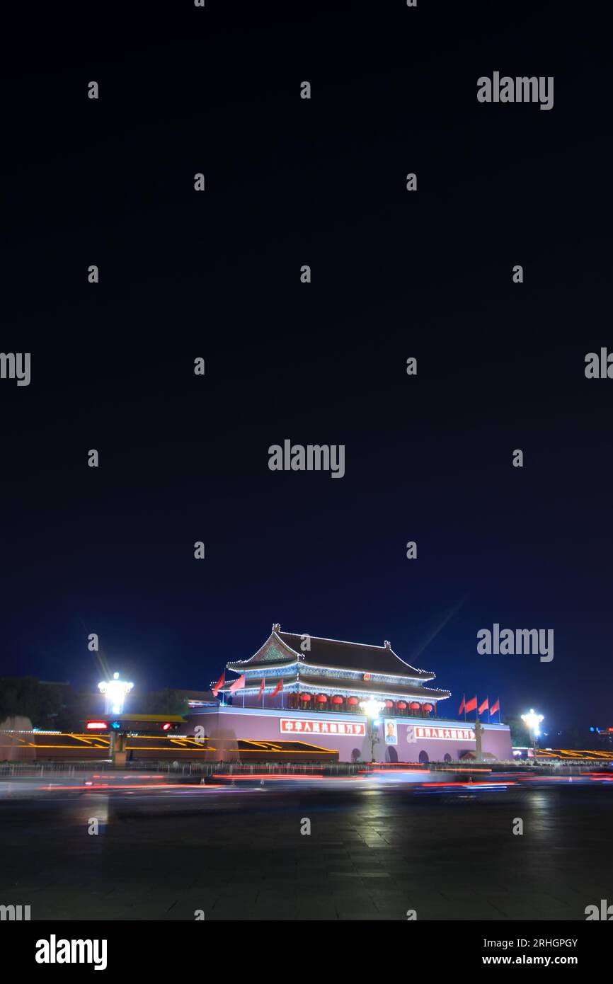 Beijing's tiananmen square at night Stock Photo - Alamy