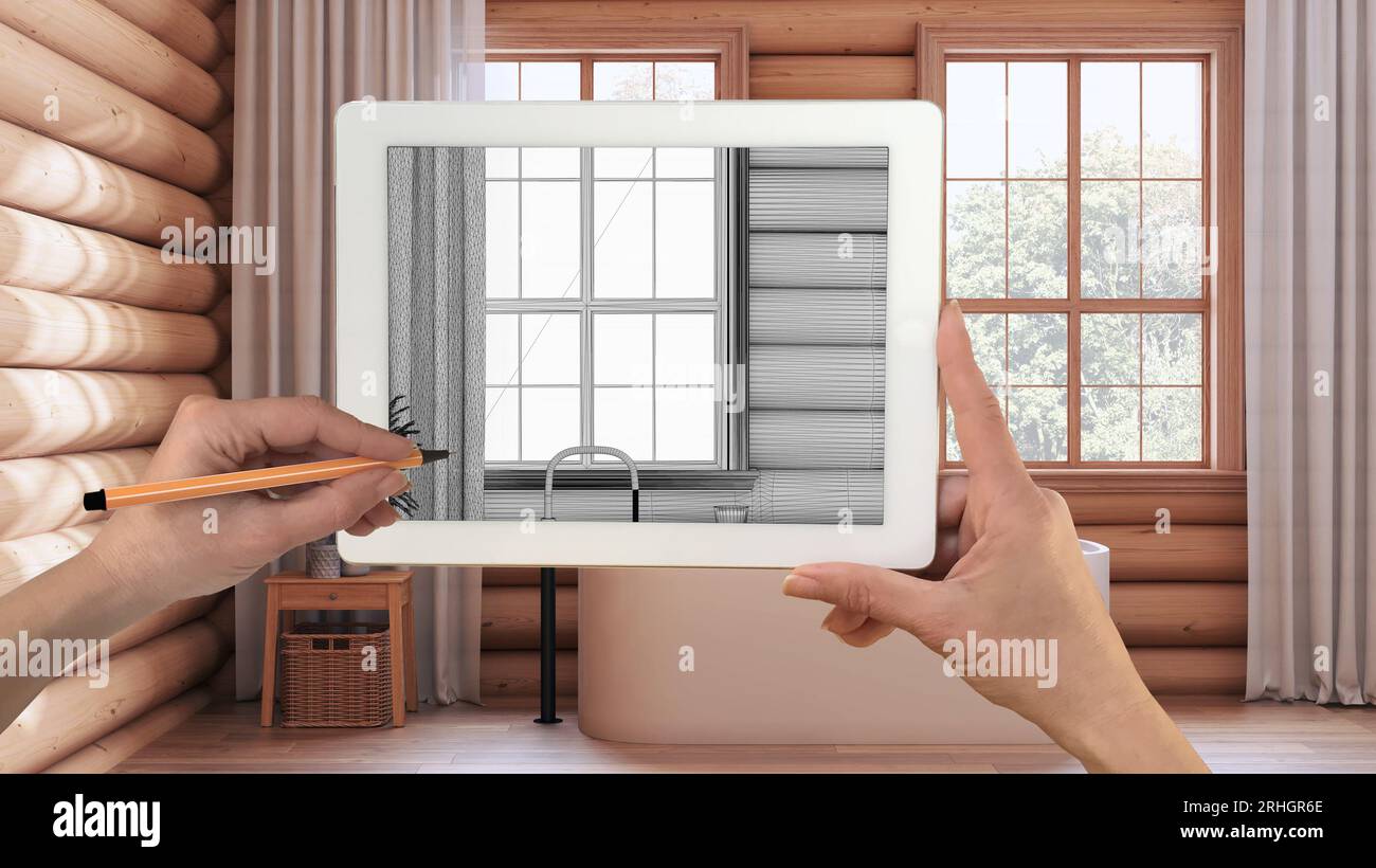 Log Cabin Interior Drawing