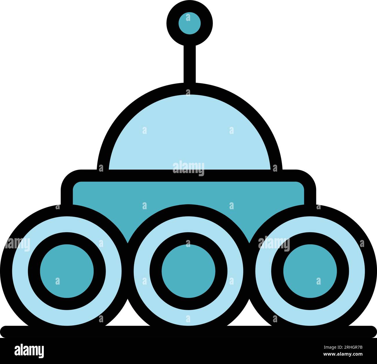 Robot cart icon outline vector. Ai android. Cute toy color flat Stock ...