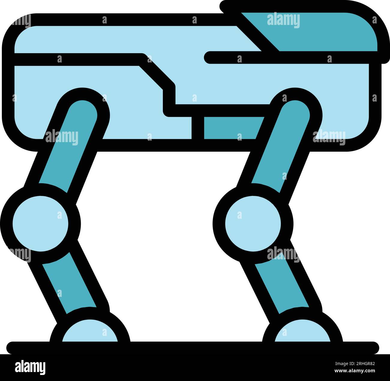 Dog robot icon outline vector. Future android. Cute bot color flat ...