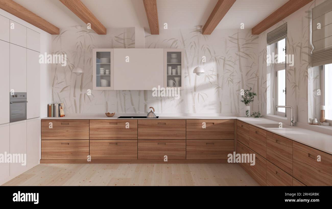 Bamboo kitchen cabinets hi-res stock photography and images - Alamy