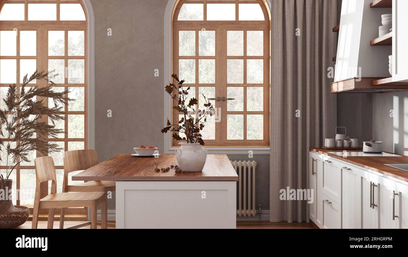 Retro style kitchen island hi-res stock photography and images - Alamy