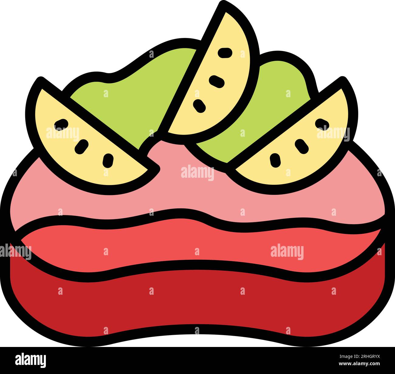 Finger bruschetta icon outline vector. Food starter. Italian menu color ...