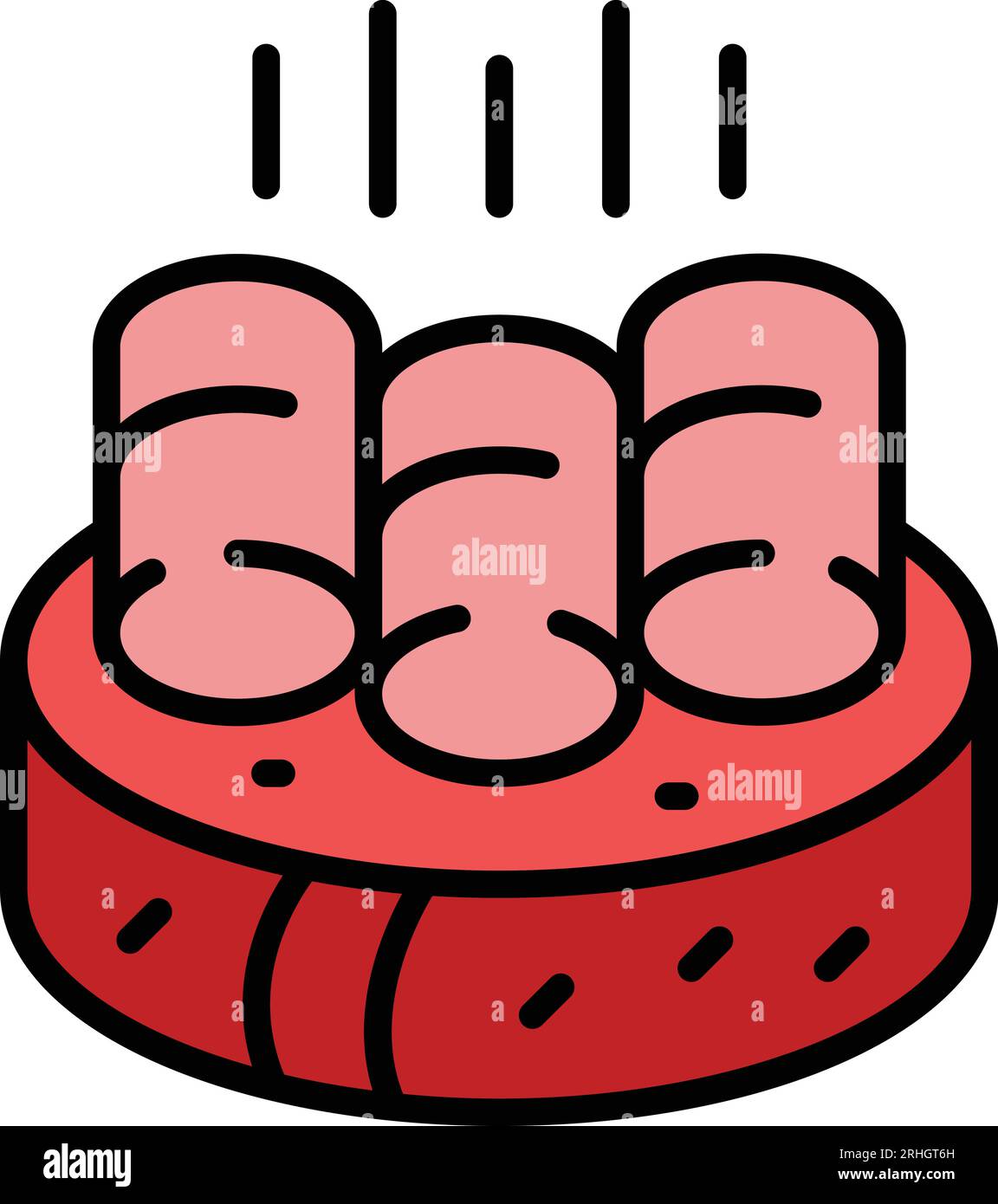 Meat bruschetta icon outline vector. Food appetizer. Italian snack ...