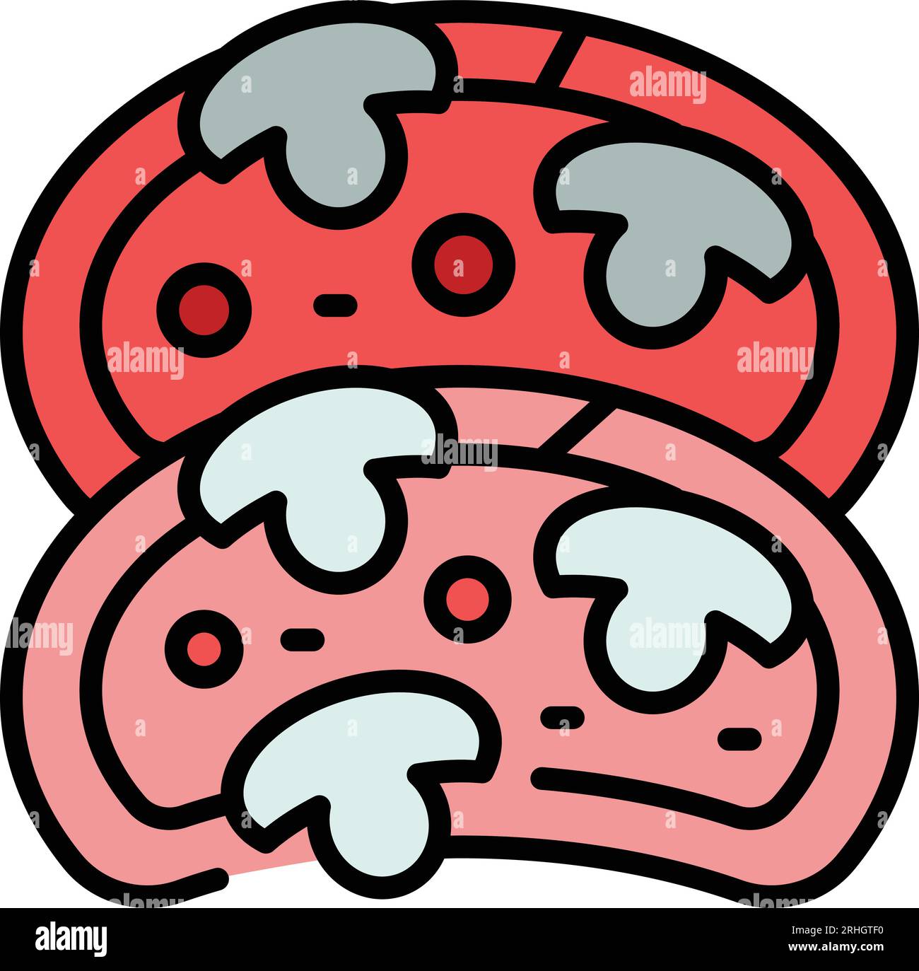 Meat bruschetta icon outline vector. Finger snack. Menu lunch color ...