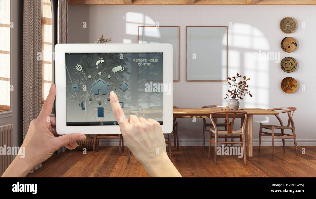 Smart remote home control system on a digital tablet. Device with app ...