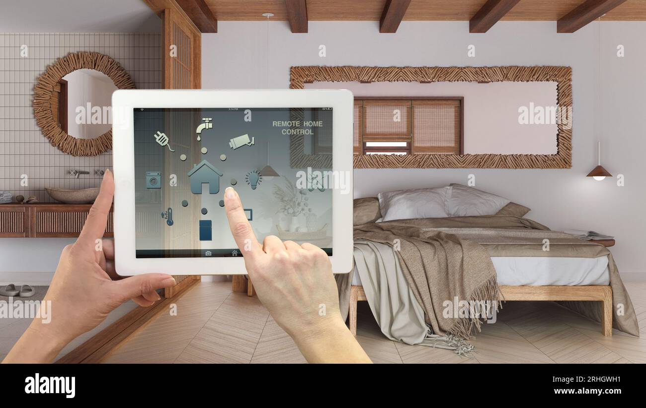 Smart remote home control system on a digital tablet. Device with app ...