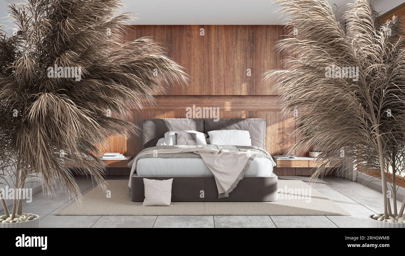 Potted straws with pebbles, dry plants, ornament, ears, sheaf, branch ...