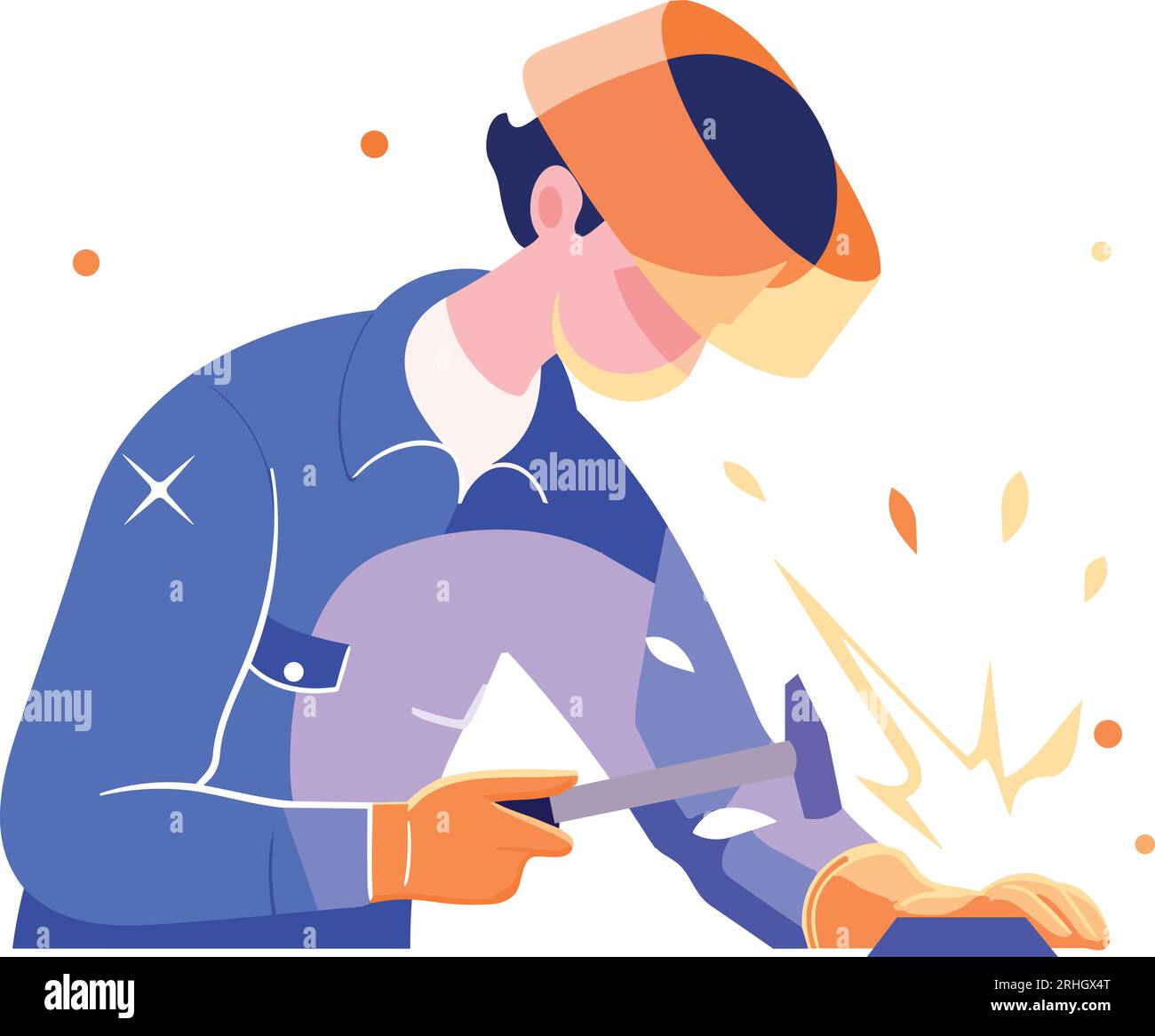 Metal iron welding in factory Stock Vector Images - Alamy