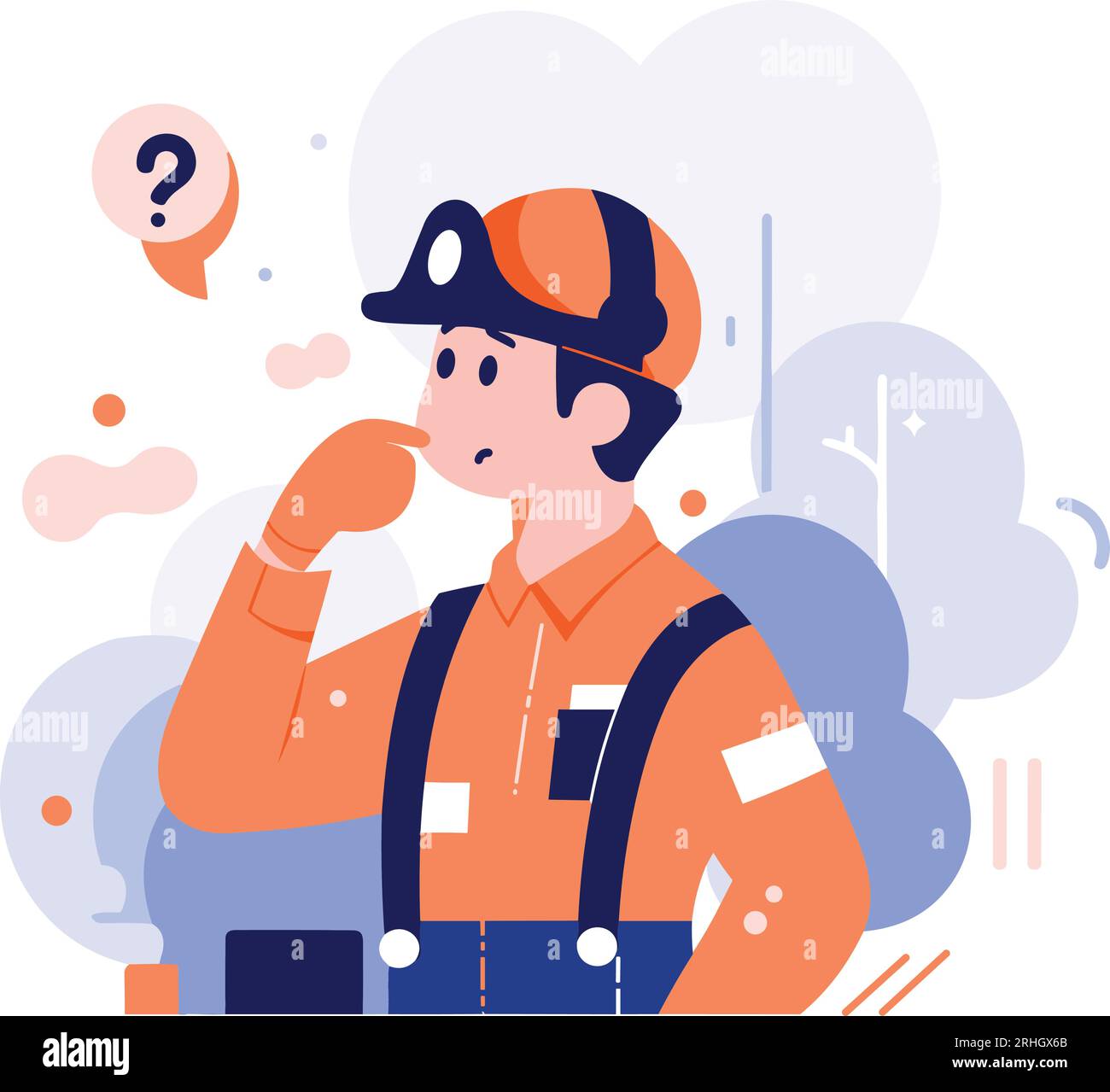 Hand Drawn Engineer or architect in flat style isolated on background ...