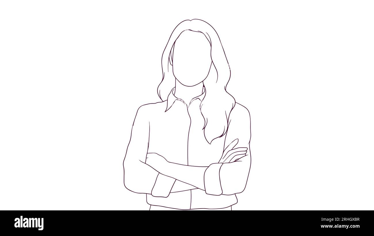 Woman crossing arms Stock Vector Images - Alamy