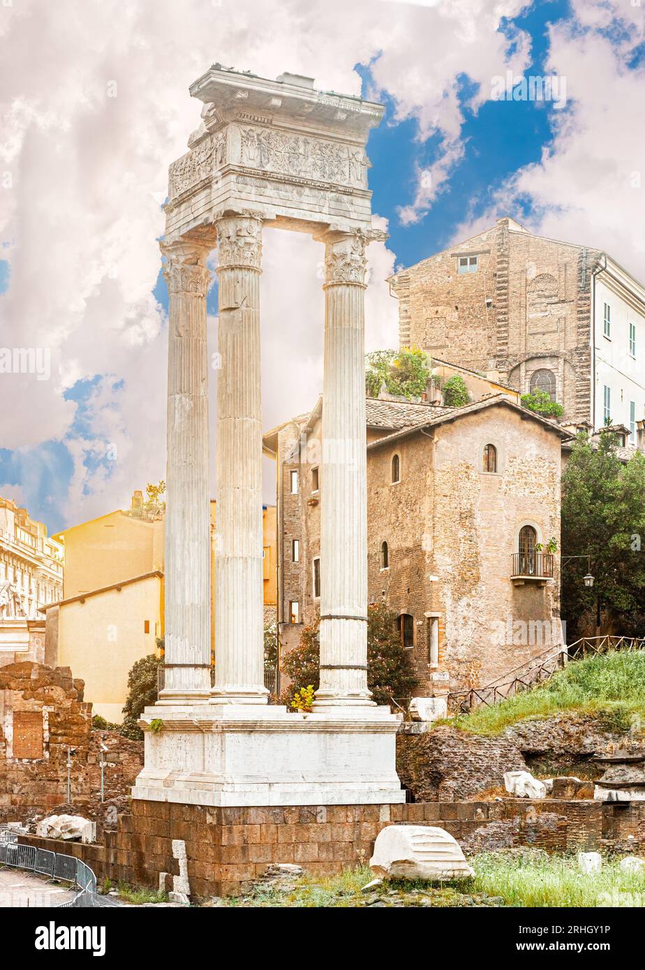 Classical Temple of Apollo Sosiano in Rome Stock Photo - Alamy