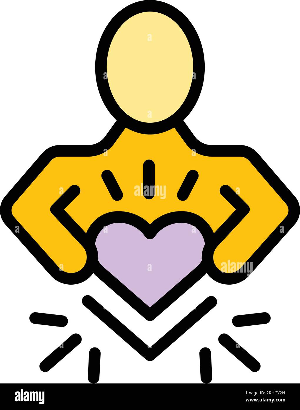Keep love icon outline vector. Stress mind. Calm health color flat ...