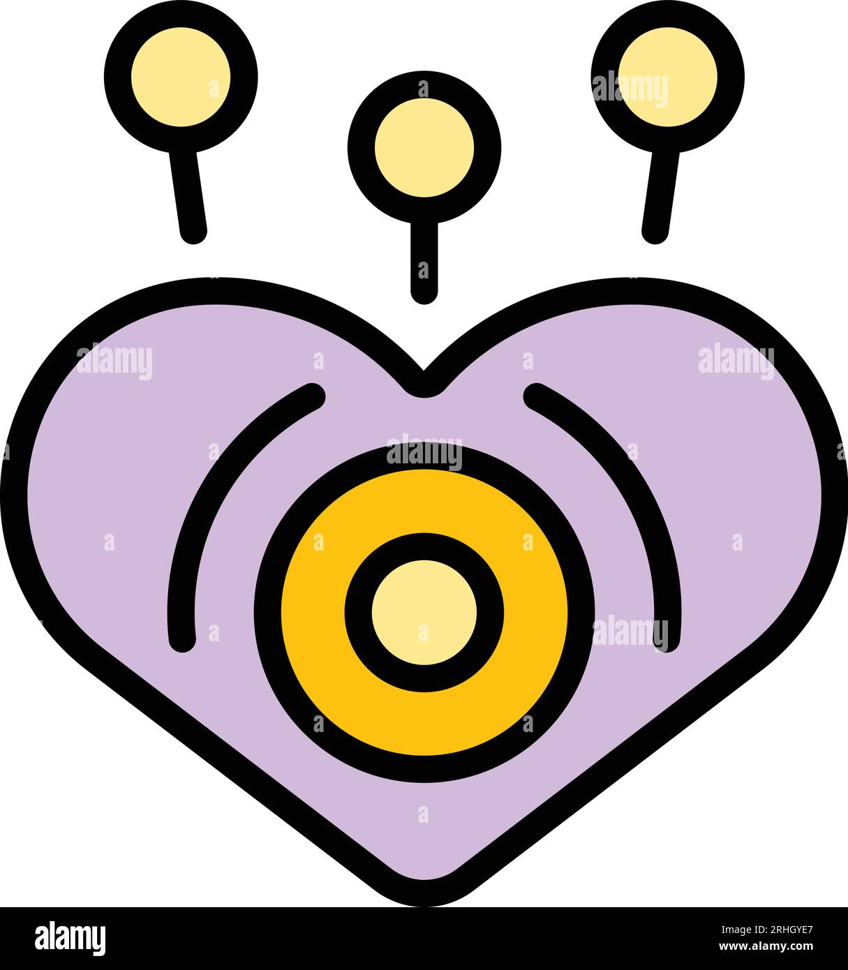 Heart meditation icon outline vector. Stress mind. Soul massage color ...