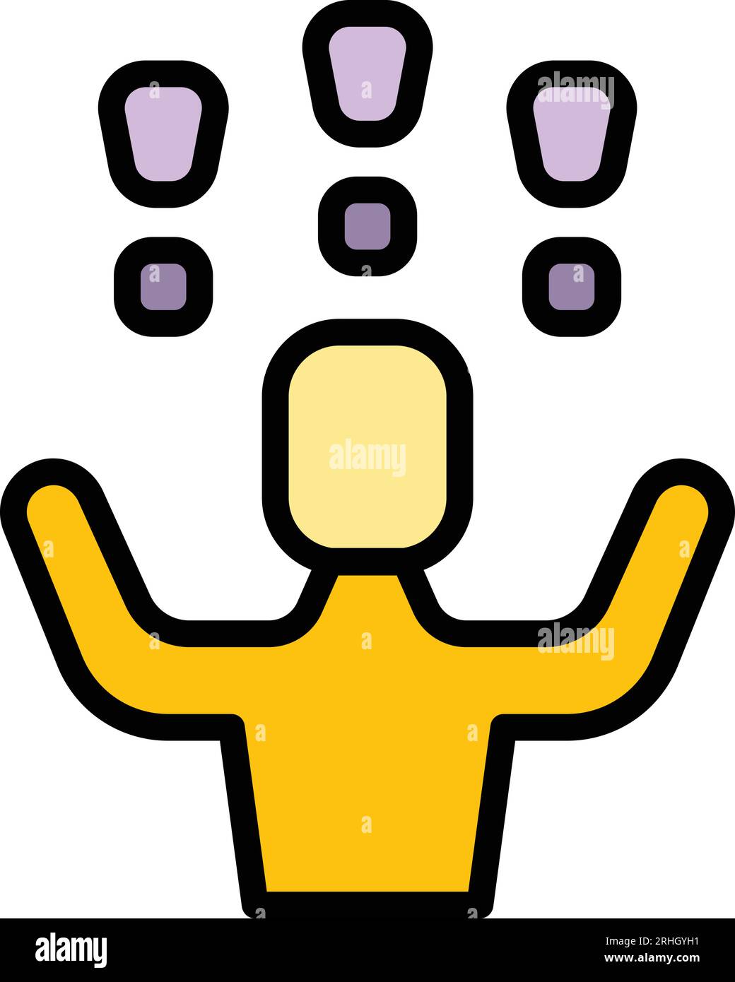 Stress reduction icon outline vector. Mind calm. Soul spa color flat ...