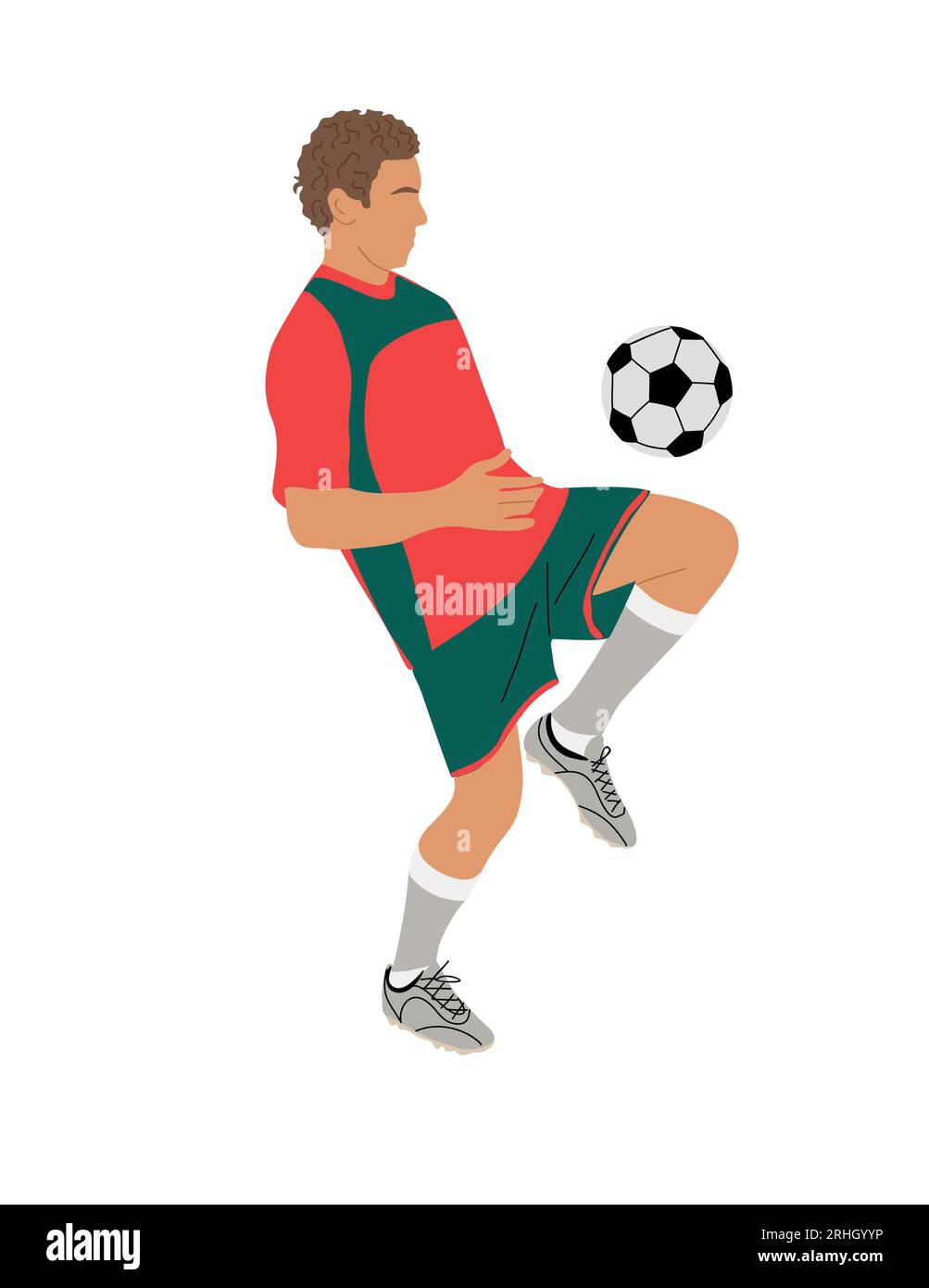 Male football soccer player with ball vector Stock Vector Image & Art ...