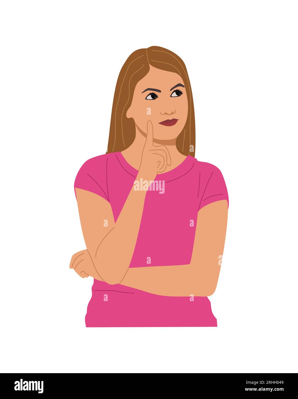 Young woman thinking about problem vector isolated Stock Vector Image ...