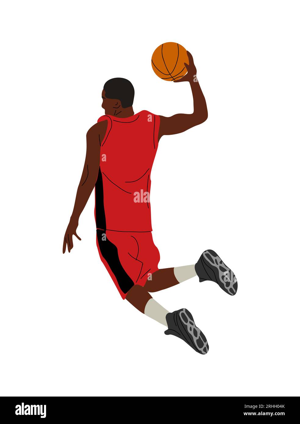 Black Male basketball player jumping with ball Stock Vector Image & Art ...