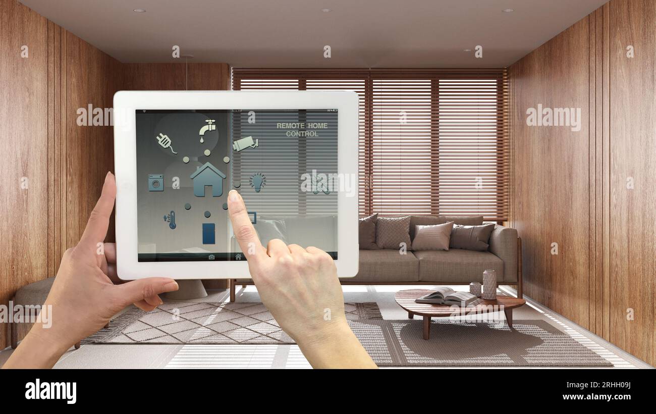 Smart remote home control system on a digital tablet. Device with app ...
