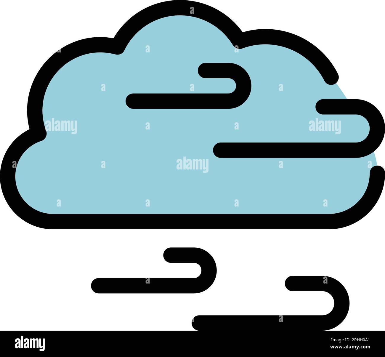 Cloud clean air icon outline vector. Filter flow. Waste water color ...