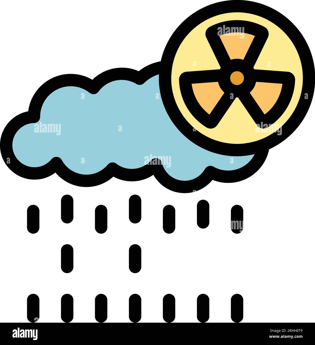 Nuclear rain icon outline vector. Air dust. Eco purify color flat Stock ...