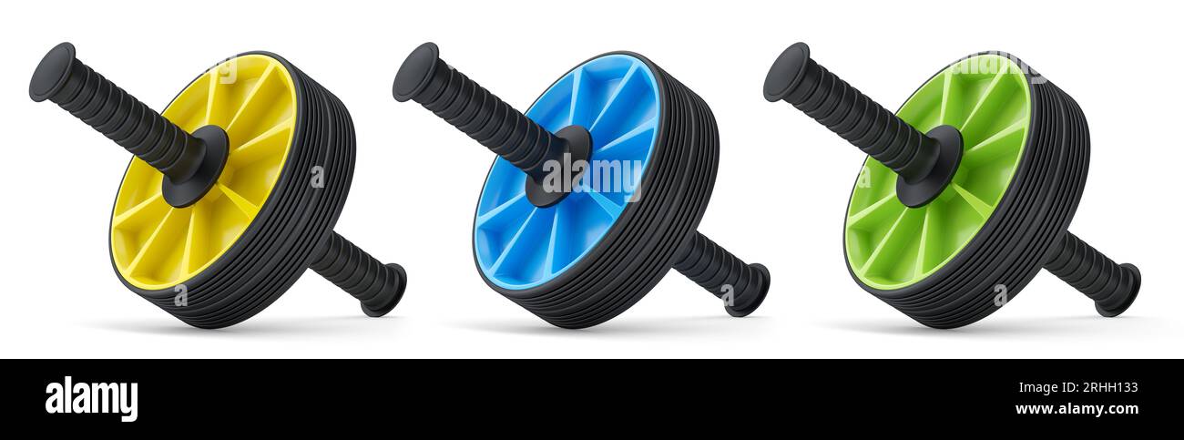 Set of AB rollers for abdominal muscles isolated on white background ...
