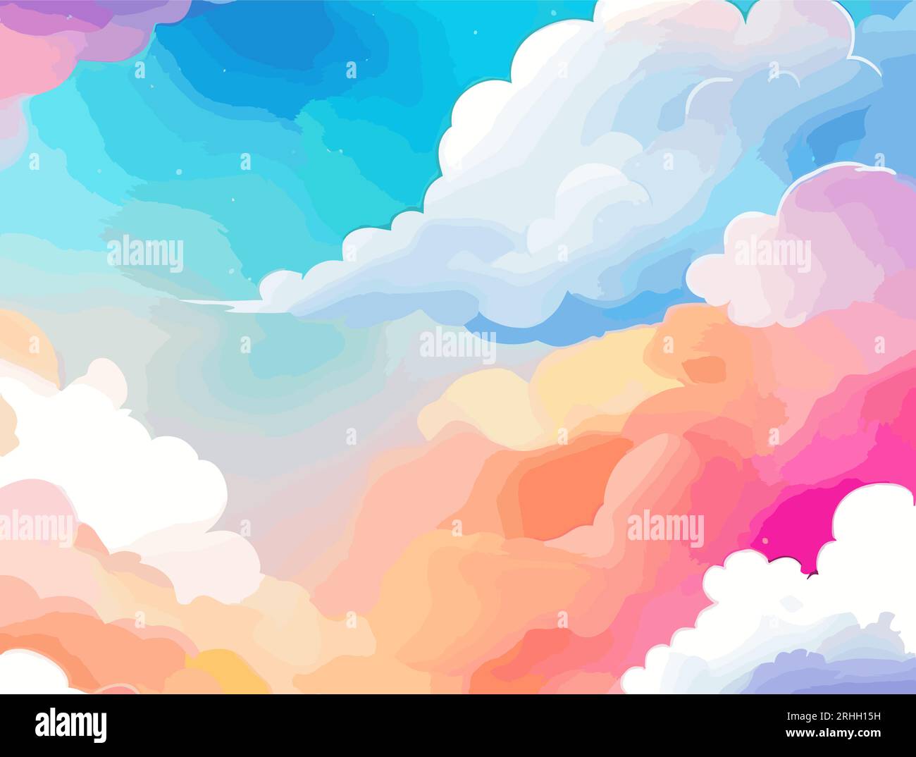 Abstract sky Cartoon style vector art background Stock Vector Image ...