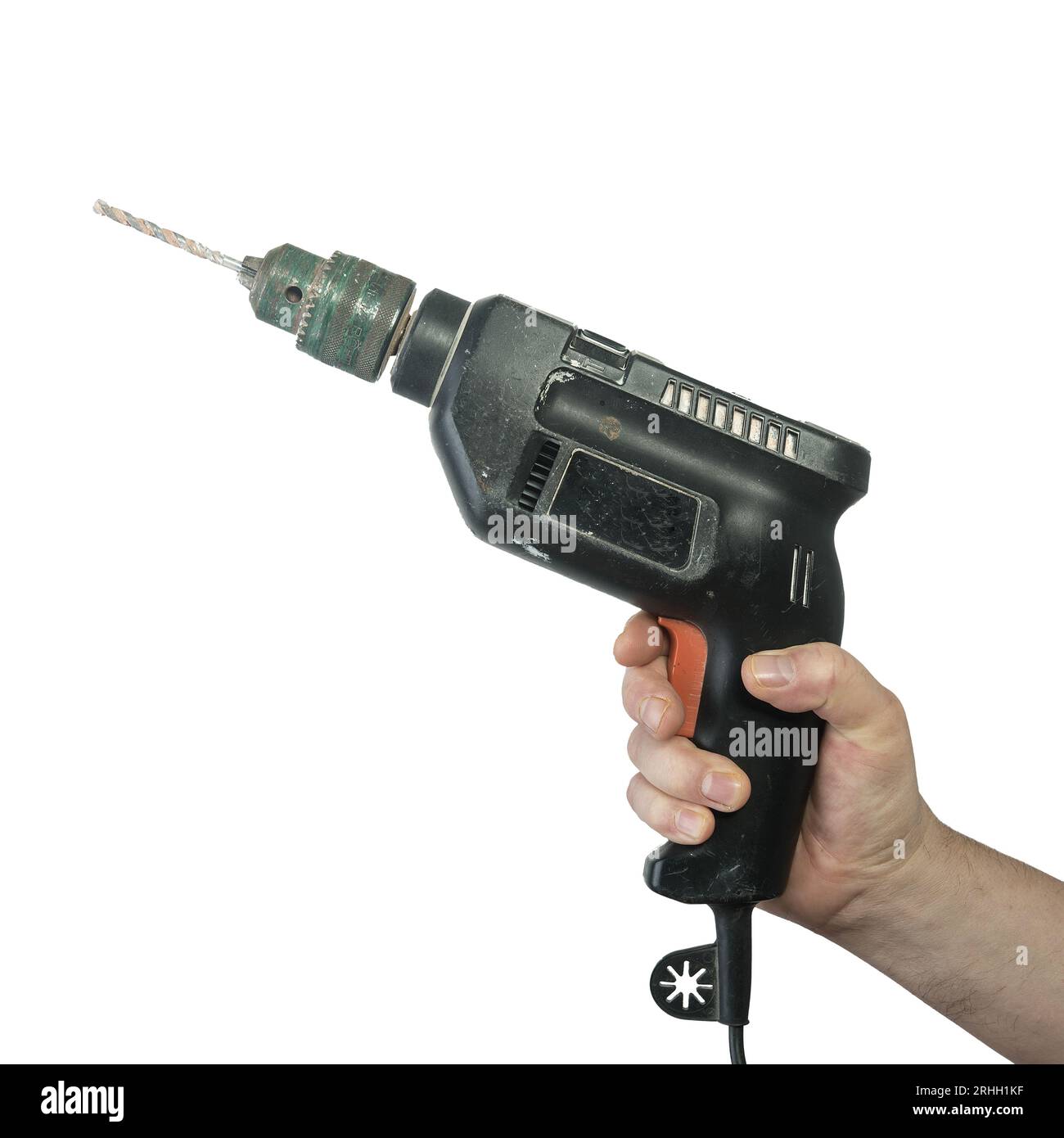 a drill in hand with the transparent background Stock Photo - Alamy