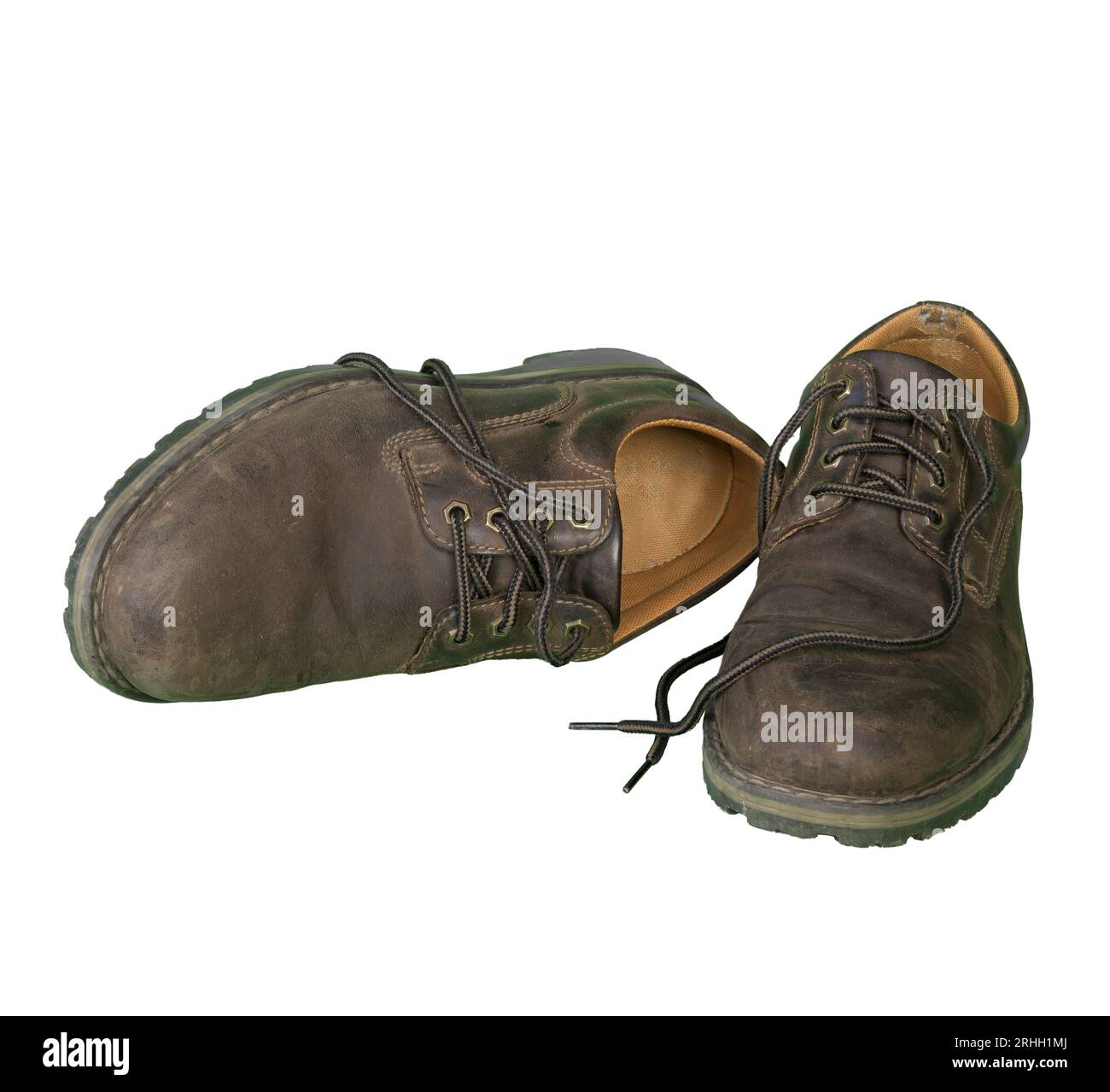 an old pair of men's shoes on a transparent background Stock Photo - Alamy